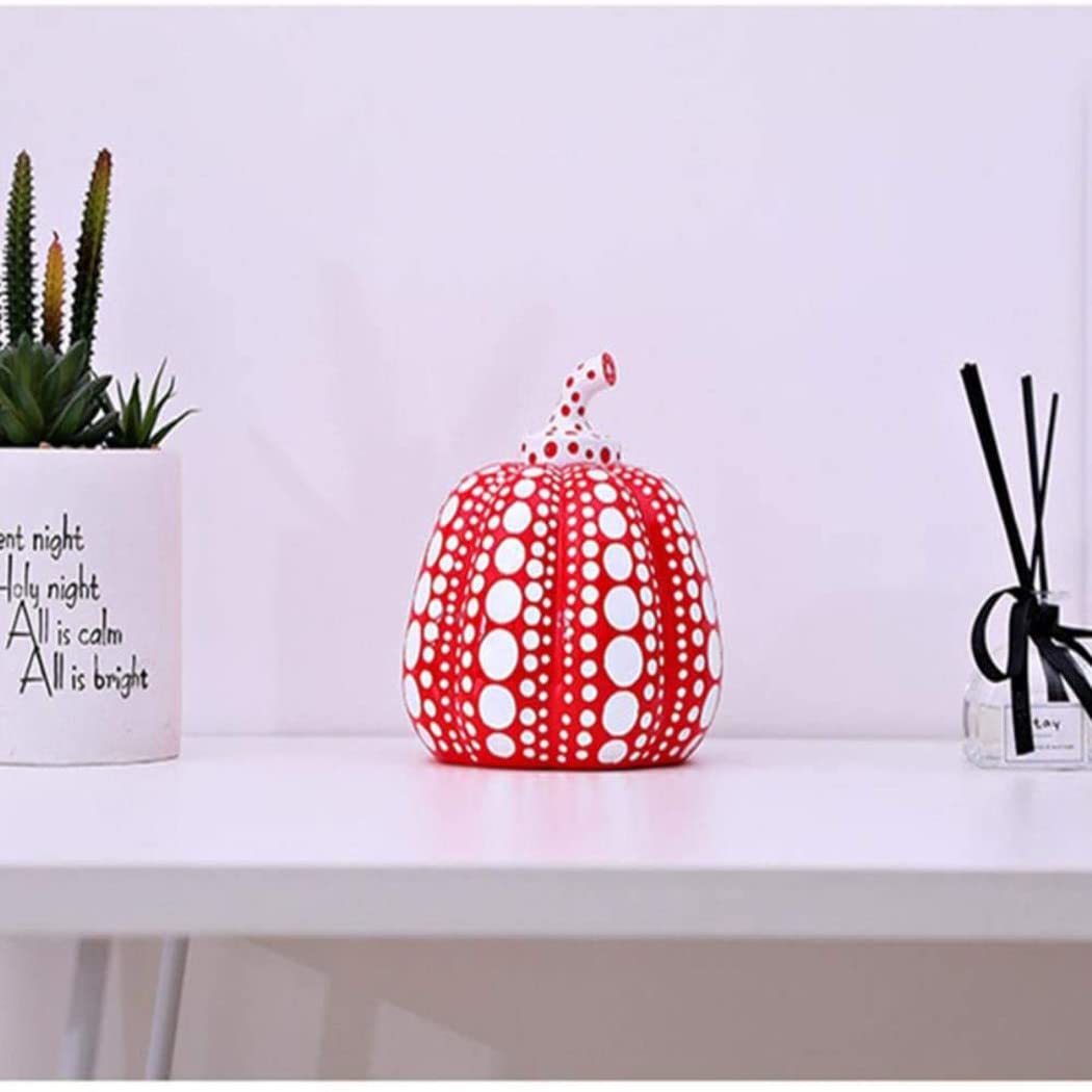 LGYKUMEG Yayoi Kusama Pumpkin Sculpture Statue Ornament Botanical Garden Decoration Artists Modern Sculpture Dot Art Home Decor Accessories Office Wedding,Green