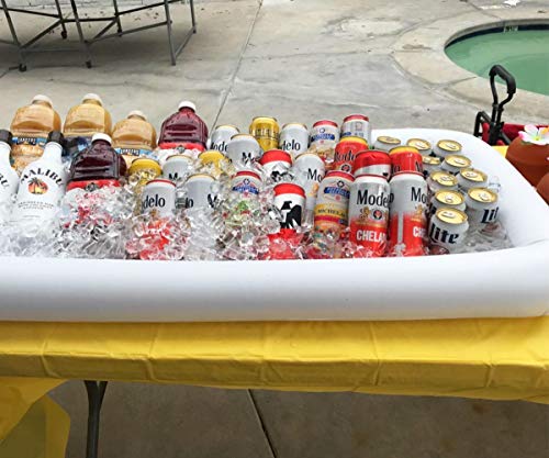 Inflatable Serving Bars Ice Buffet Salad Serving Trays Food Drink Holder Cooler Containers Indoor Outdoor BBQ Picnic Pool Party Supplies Cooler Drain Plug,Ice Tray Food Drink Containers for Summer Par