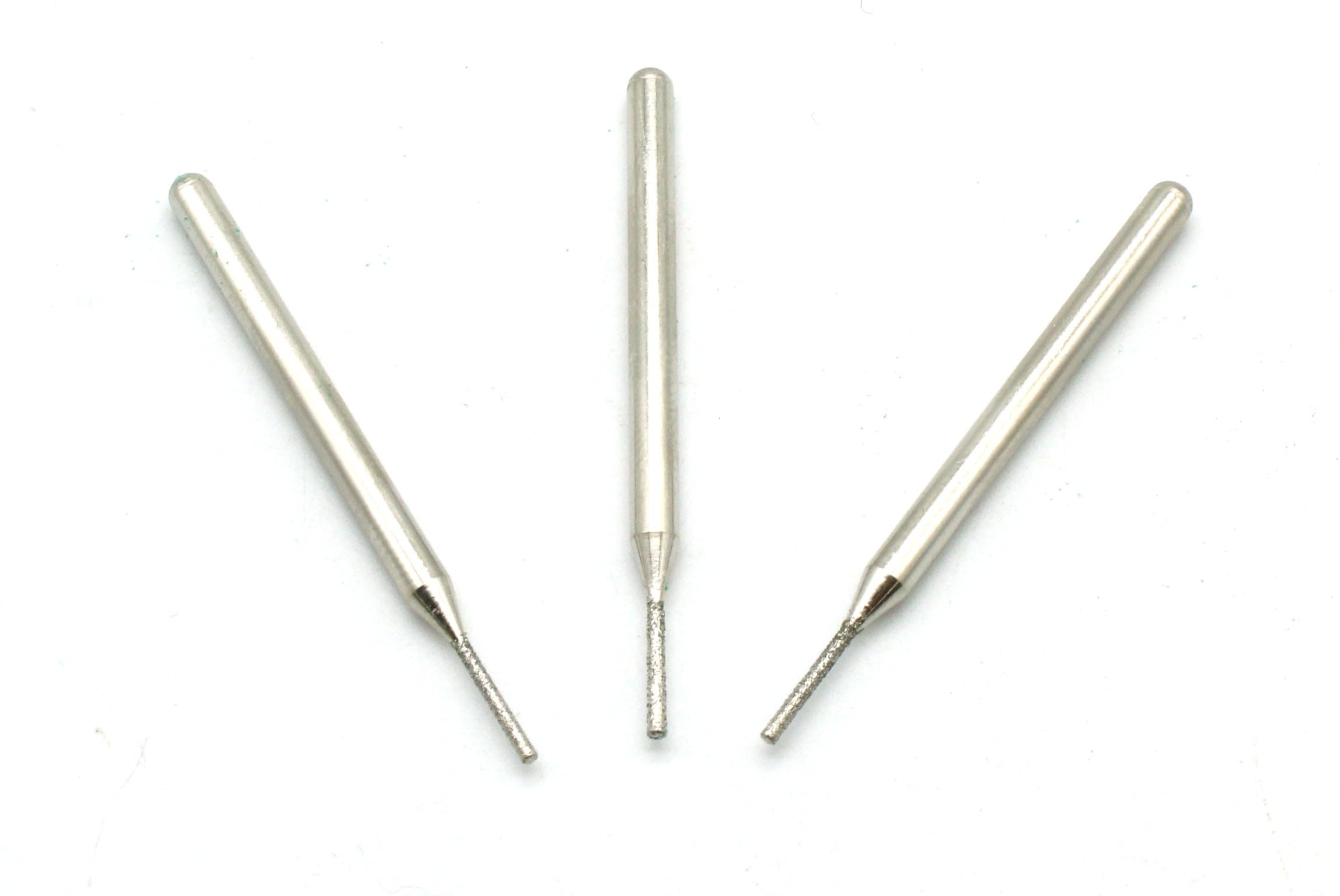 TEMO 30 pc 1 mm (1/32 Inch) Coarse Diamond Coated Burrs Glass Drill Bit Set Grit 80 with 1/8 Inch Shank for Dremel Rotary Tools