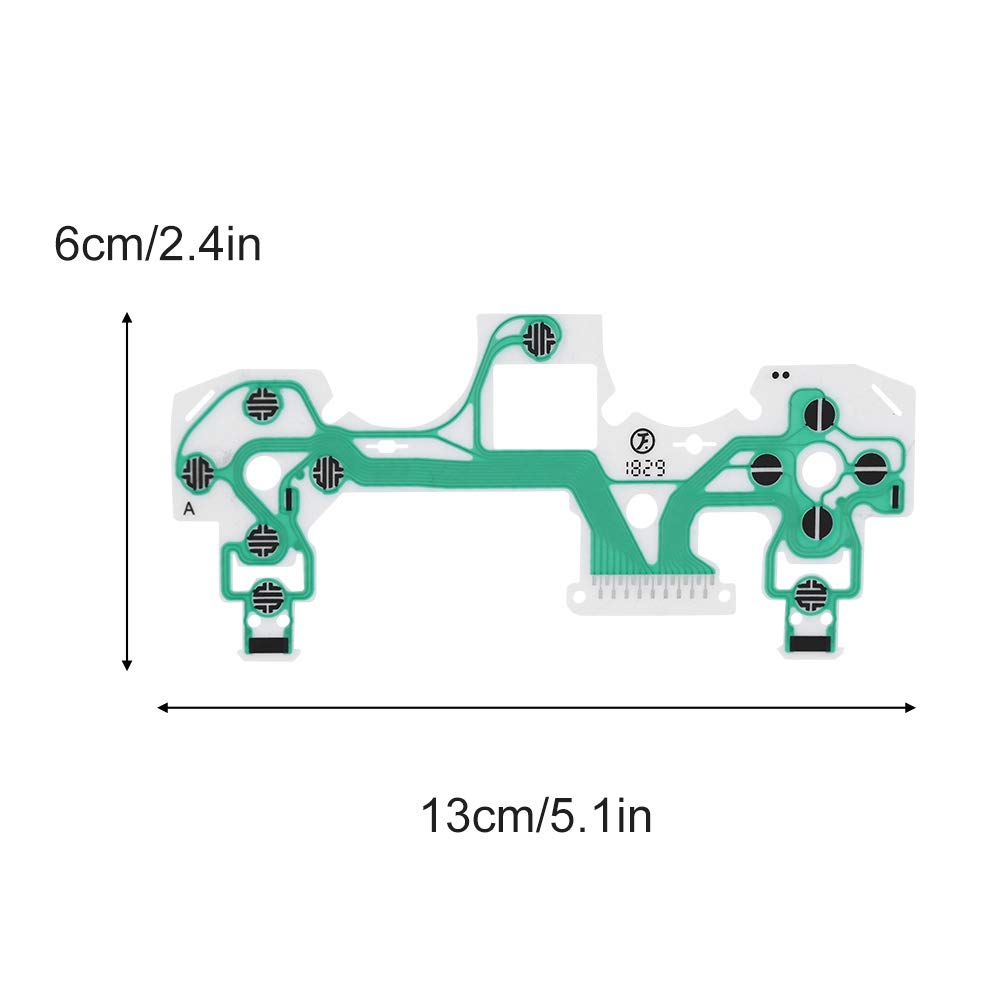 Bewinner 10pcs Conductive Film for PlayStation 4,Replacement Part Green Keypad Conductive Film for PS4,Replacement Parts for PS4 Controller - Non-Conductive, Worn, Viscous Conductive Film