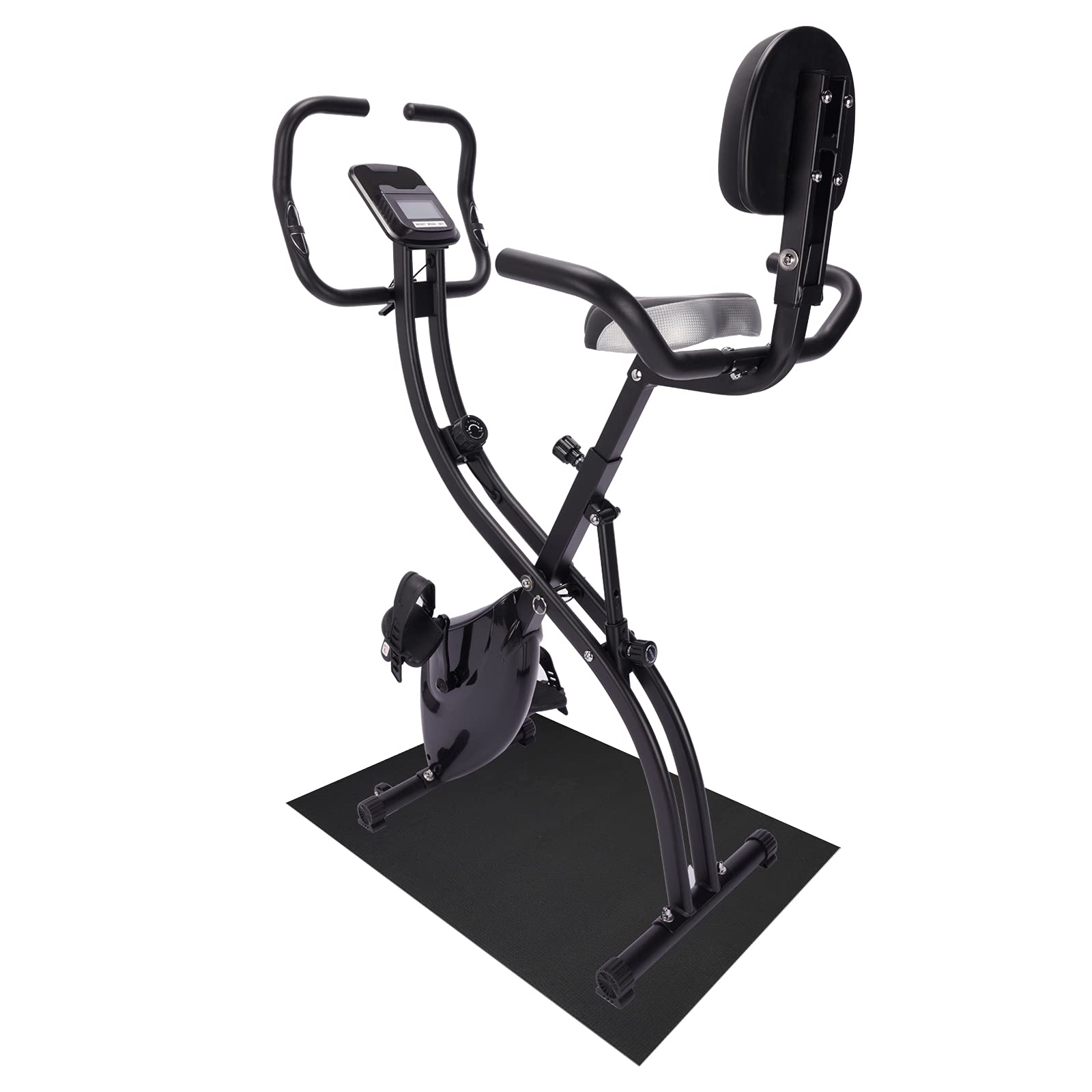 anconats Folding Magnetic Exercise Bike with Comfortable Cushion, Digital Monitor and Adjustable Resistance Indoor Exercise Training for Home