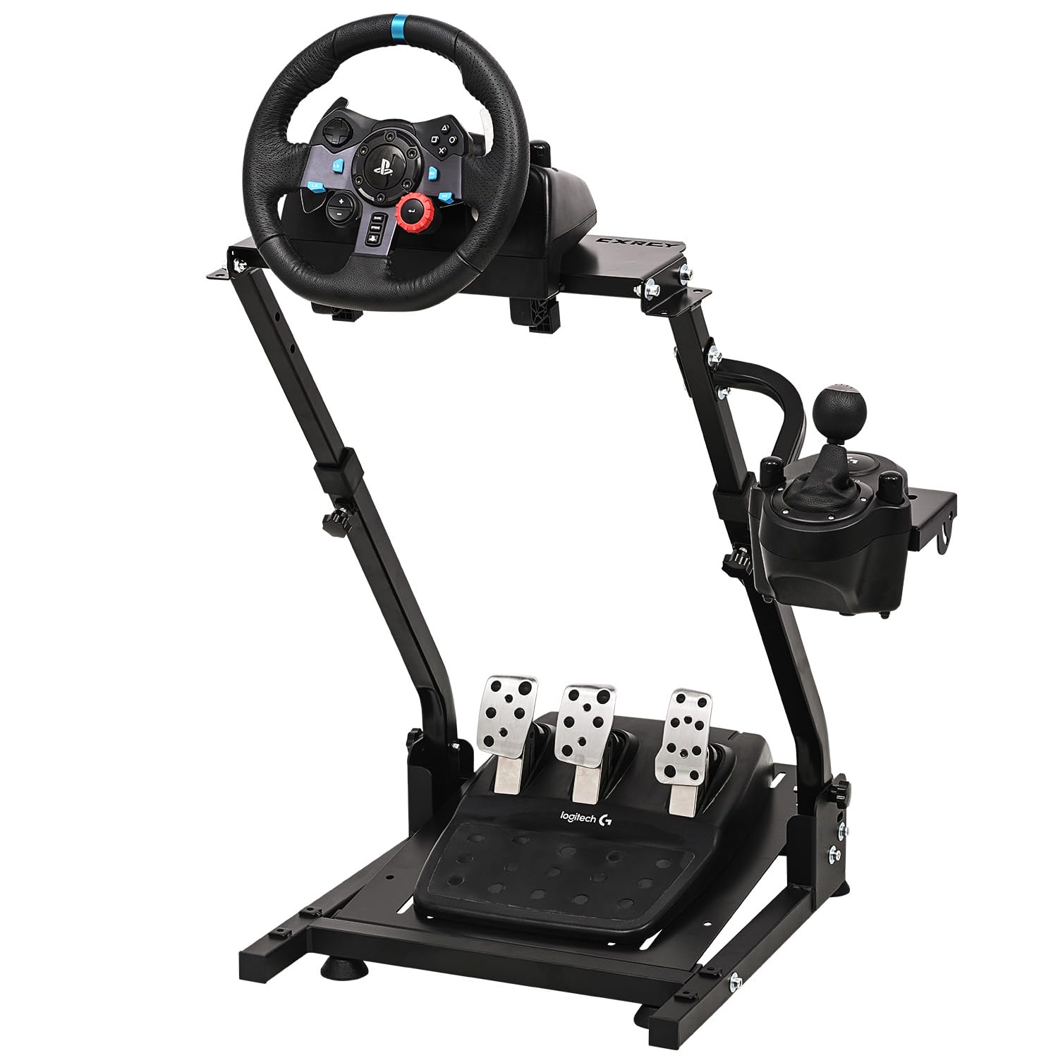 CXRCY Racing Wheel Stand Compatible with Logitech G920 G29 G27 G25 Gaming Cockpit Height Adjustable Foldable Gaming Racing Simulator Steering Wheel Stand,Wheel and Pedals Not Included