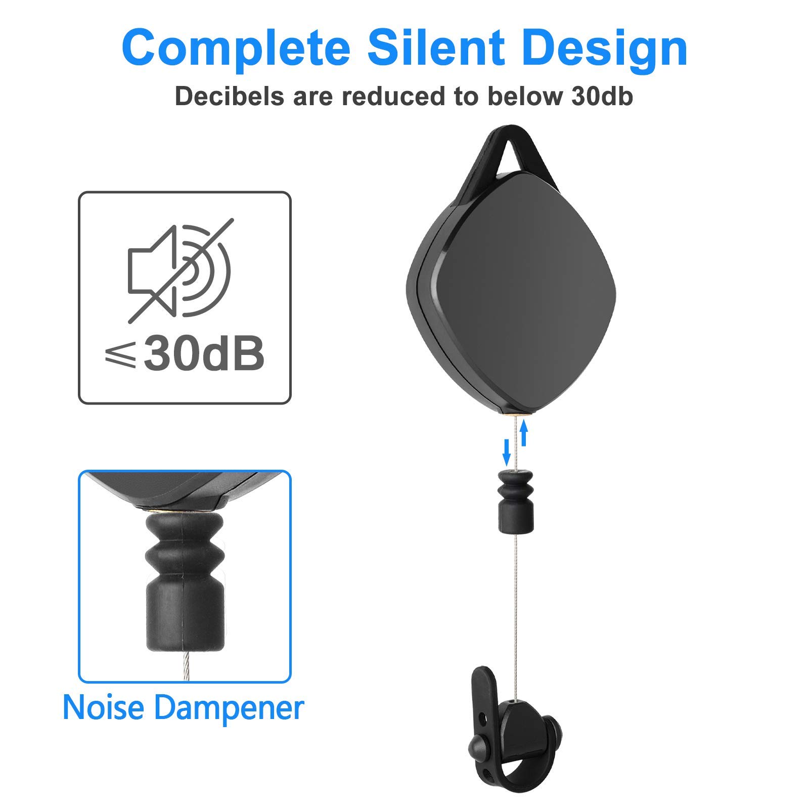 BEJOY 2021 VR Cable Accessories Cable Management, Ceiling Pulley System Link Cable for Oculus Quest/Quest 2/Oculus Rift/HTC Vive/Microsoft MR/Playstation/Lenovo Explorer Accessories (Black)