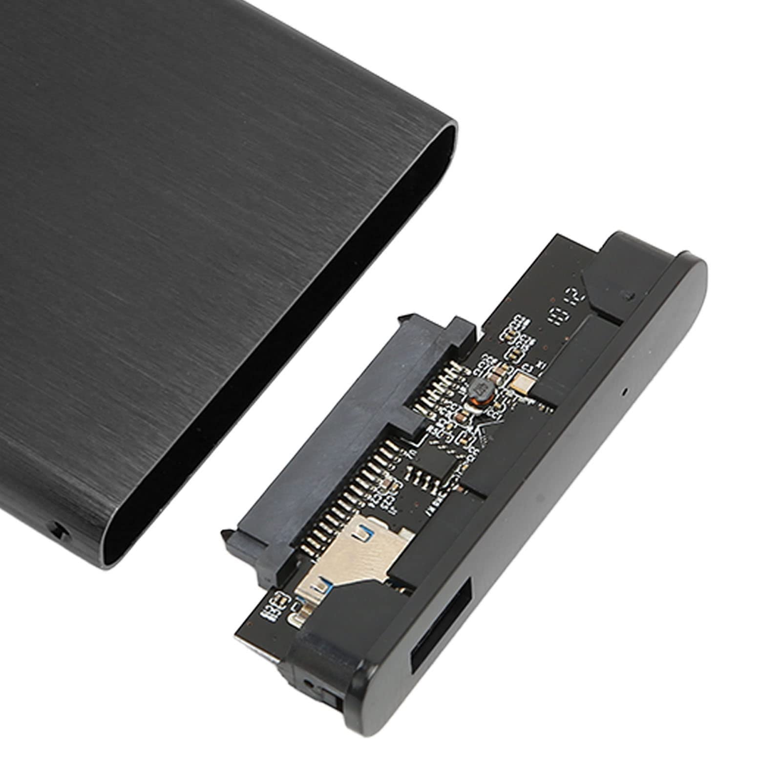 Acogedor USB 3.0 Portable Hard Drive Enclosure 2.5 Inch Aluminum Mobile Hard Drive Enclosure, with LED Status Indicator, Support 2TB Capacity, 6Gbps Transfer Rate (Black)