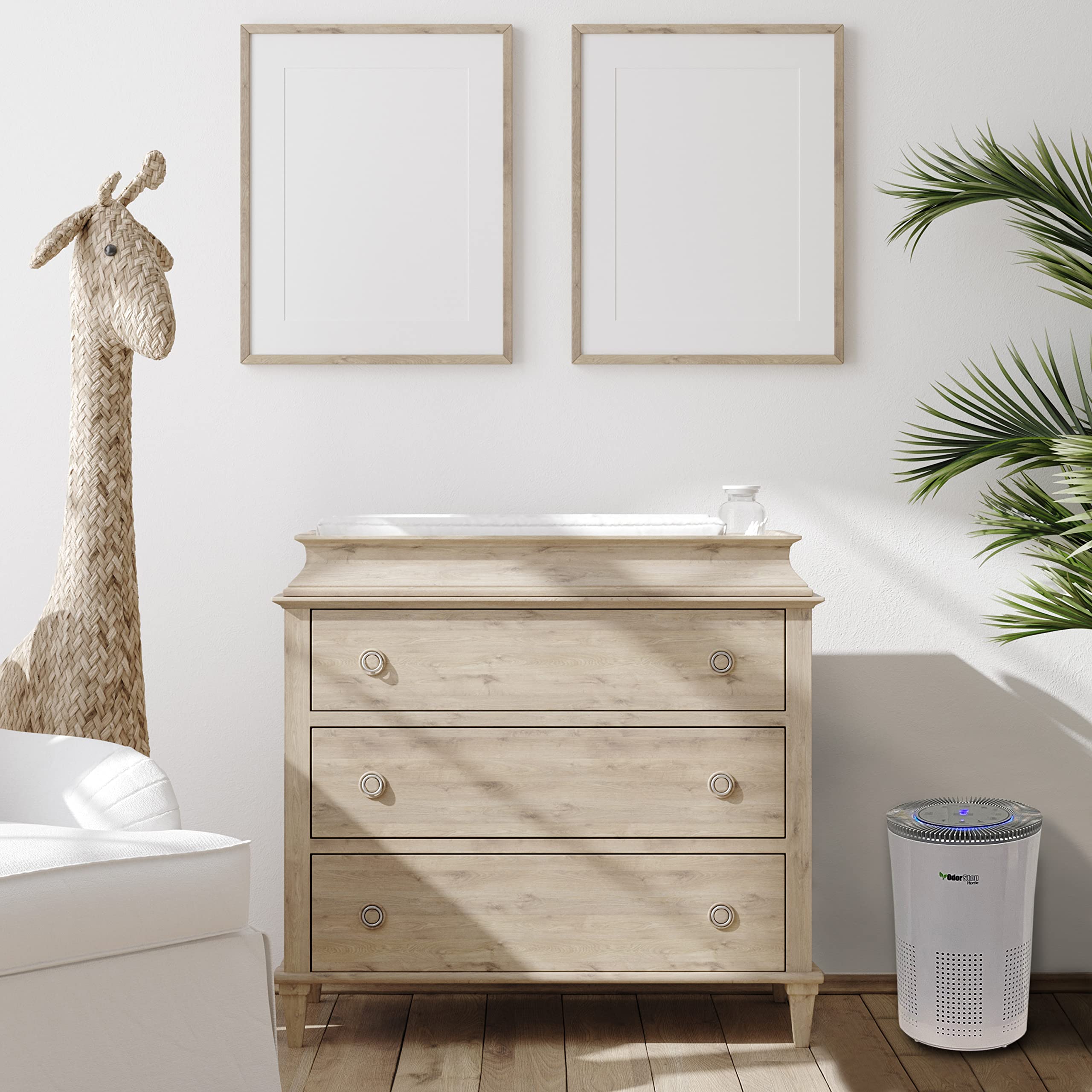 OdorStop HEPA Air Purifier with H13 HEPA Filter, UV Light, Active Carbon, Multi-Speed, Sleep Mode and Timer (OSAP5, Bright White)