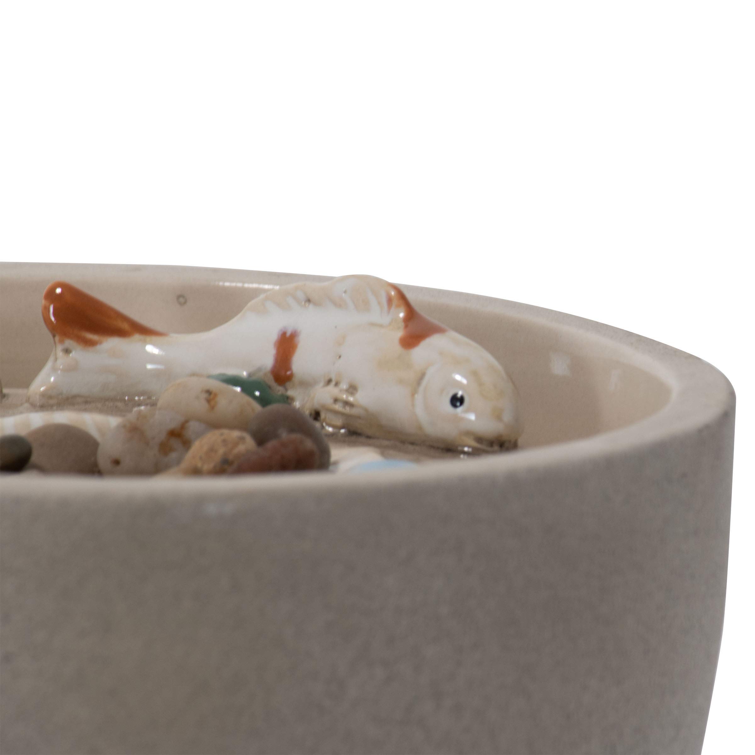 Foreside Home and Garden Multicolor Tidepool Ceramic Indoor Water Fountain with Pump