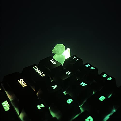 Custom Keycap for Mechanical Gaming Keyboard - Design Cute Duck Transparent- Artisan Cherry MX Made in Resin with Universal Compatibility - Unique Gift Idea
