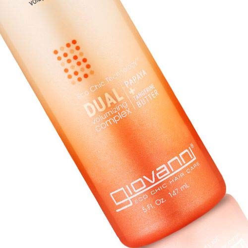 GIOVANNI 2chic Ultra-Volume Leave-In Conditioning & Styling Elixir - Builds Volume, Promotes Weightless Control for Fine/Thin Hair, Volumizing Formula with Papaya & Tangerine Butter, Color Safe - 4 oz