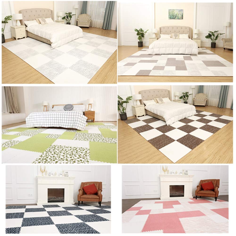 ALGFree Interlocking Floor Tiles Foam Puzzle Mat,1cm Thick Baby Toddler Crawling Mat Play Room Soft Playmats Easy Travel, Free Combination (Color : B, Size : 30x30x1cm-9pcs)