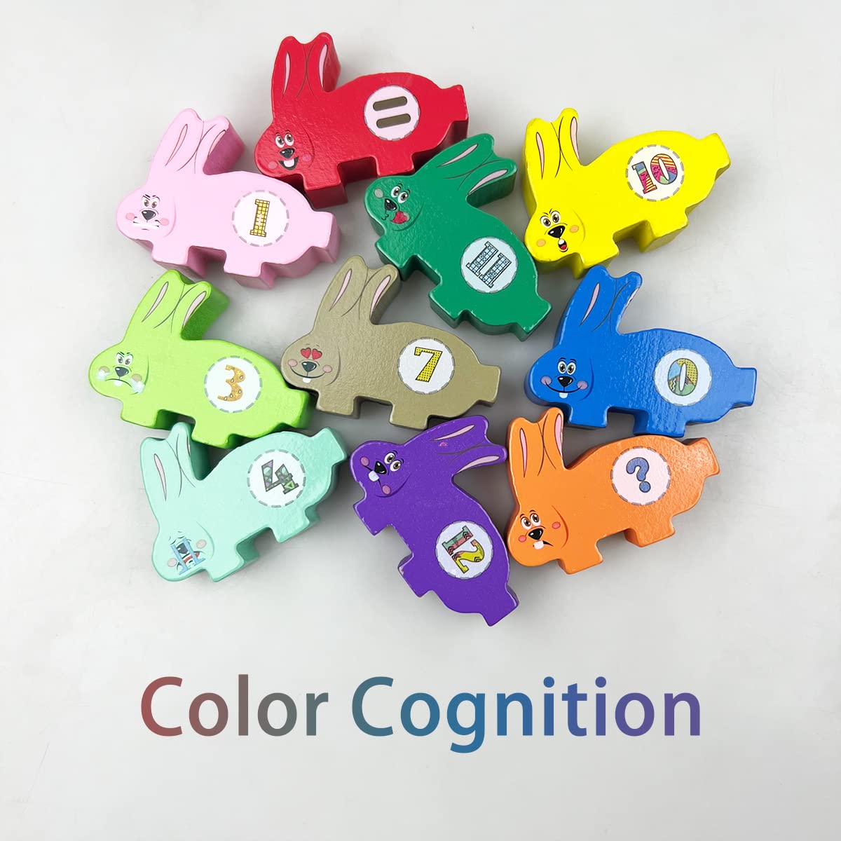 Anditoy Easter Bunny Wooden Stacking Toys for Toddlers Kids Girls Boys Easter Basket Stuffers Gifts