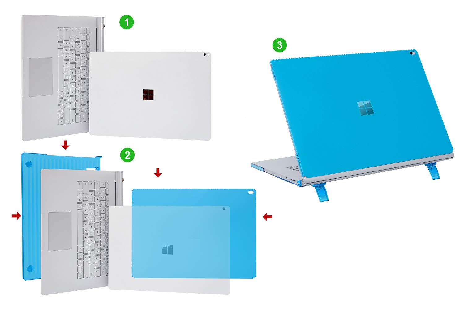 mCover Case Compatible for 2017~2022 15" Microsoft Surface Book 2/3 with Detachable Tablet Display ONLY (NOT Fitting Cheaper Surface Laptop Models) - Clear