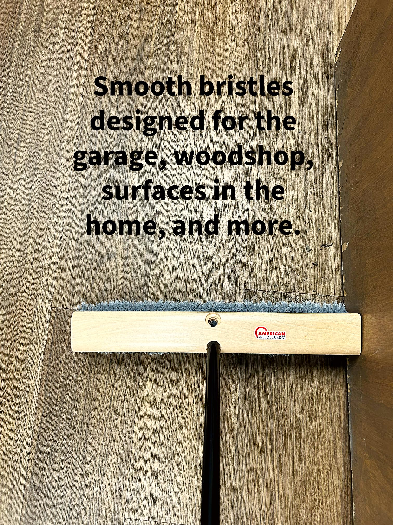 American Select Tubing PBSE18001 18" Smooth-Surface Push Broom with Sturdy Extendable Handle