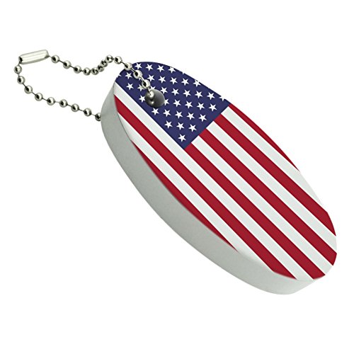 GRAPHICS & MORE United States of America American USA Flag Floating Keychain Oval Foam Fishing Boat Buoy Key Float