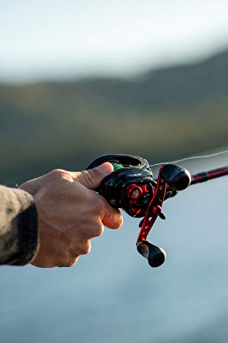 Abu Garcia Revo SX RKT Low Profile Baitcast Fishing Reel, Black/Red