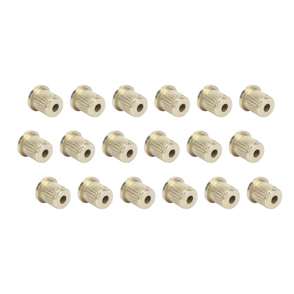 Bnineteenteam 18 Pcs Brass Guitar Through Body Strings Ferrules for Electric Guitar