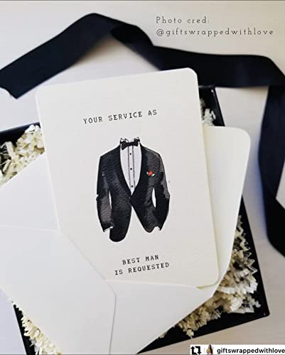 Best Man Invitation Proposal Card, Mens Tuxedo Invitation Note, Wedding Cards for Best Man, Will you be my Best Man Card