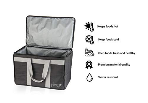 Insulated Food Delivery Bag - Professional Hot/Cold Thermal Carrier - Lightweight & Portable, For Catering, Restaurants, Delivery Drivers, Uber Eats, Grubhub, Postmates, etc..