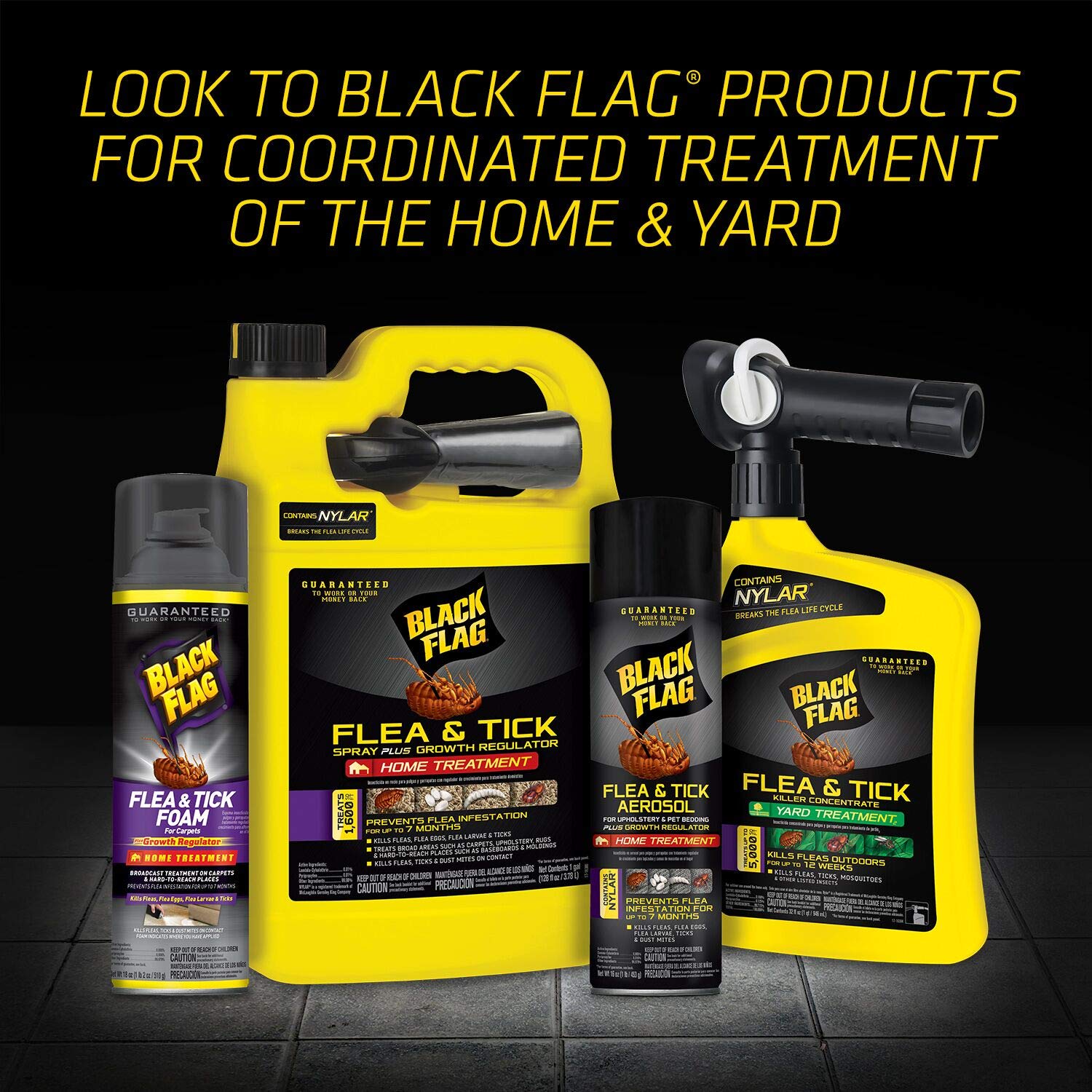 Black Flag Flea & Tick Killer Home Treatment with Growth Regulator Spray, 1 gallon