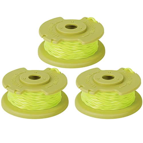 GreatBuddy 3-Pack Weed Wacker String Replacement Compatible with Ryobi 18v, 24v, and 40v Cordless Trimmers Refill,Parts#AC80RL3