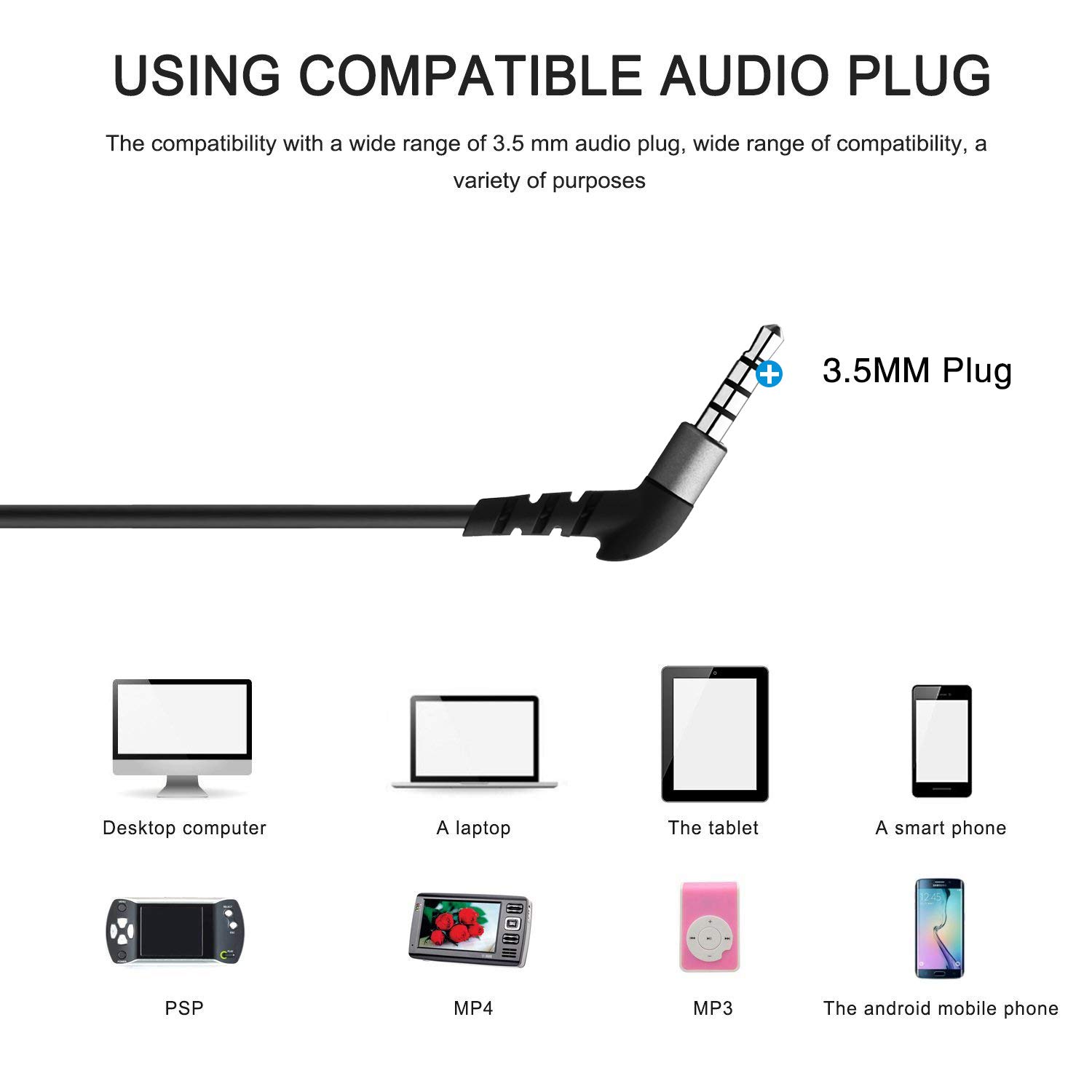 Aoslen in Ear Headphones Wired Earphones Noise Cancelling Earbuds Bass Stereo Sports Headsets with Microphone & Button Control & Volume Control for iPhone Android Smartphones Mp3 Player Etc - Black
