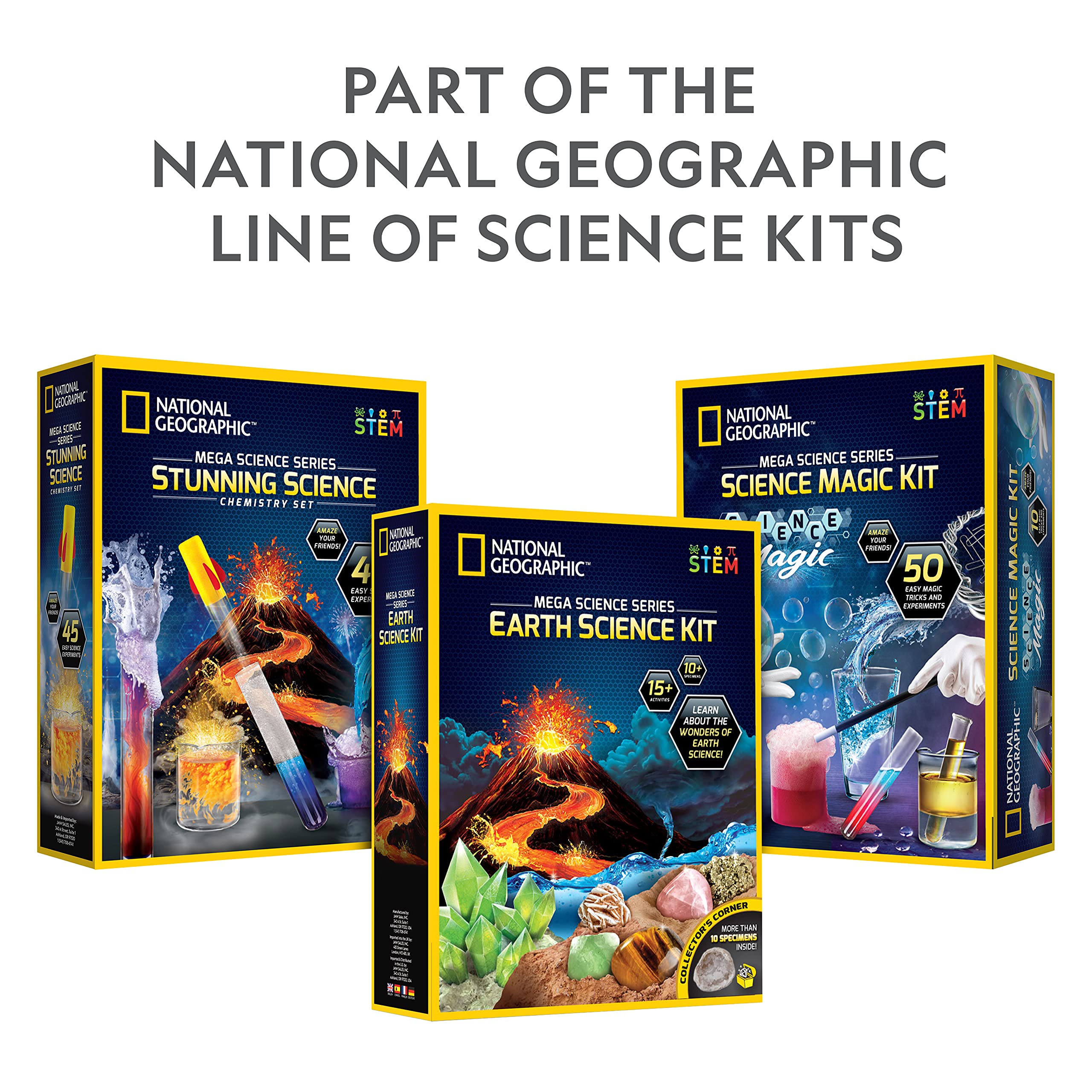 NATIONAL GEOGRAPHIC Amazing Chemistry Set - Chemistry Kit with 45 Science Experiments Including Crystal Growing and Reactions, Science Kit for Kids, STEM Gift for Boys and Girls (Amazon Exclusive)