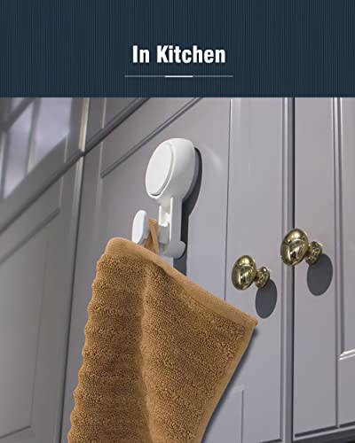 LUXEAR Suction Cup Hook Towel Hooks Shower Hooks Removable Kitchen Suction Hooks Vacuum Wall Holder for Home Bathroom Holder for Loofah Sponge Towel Key Coat Bag - 2 Pack