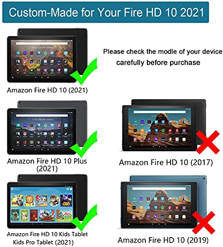 Fire HD 10 Tablet Case for Kids(11th Generation, 2021 Release)-SHREBORN Kids Friendly Shockproof Cover with Handle Stand for All-New Amazon Kindle Fire HD 10 Plus & 10 Kids Pro Tablets-Pink
