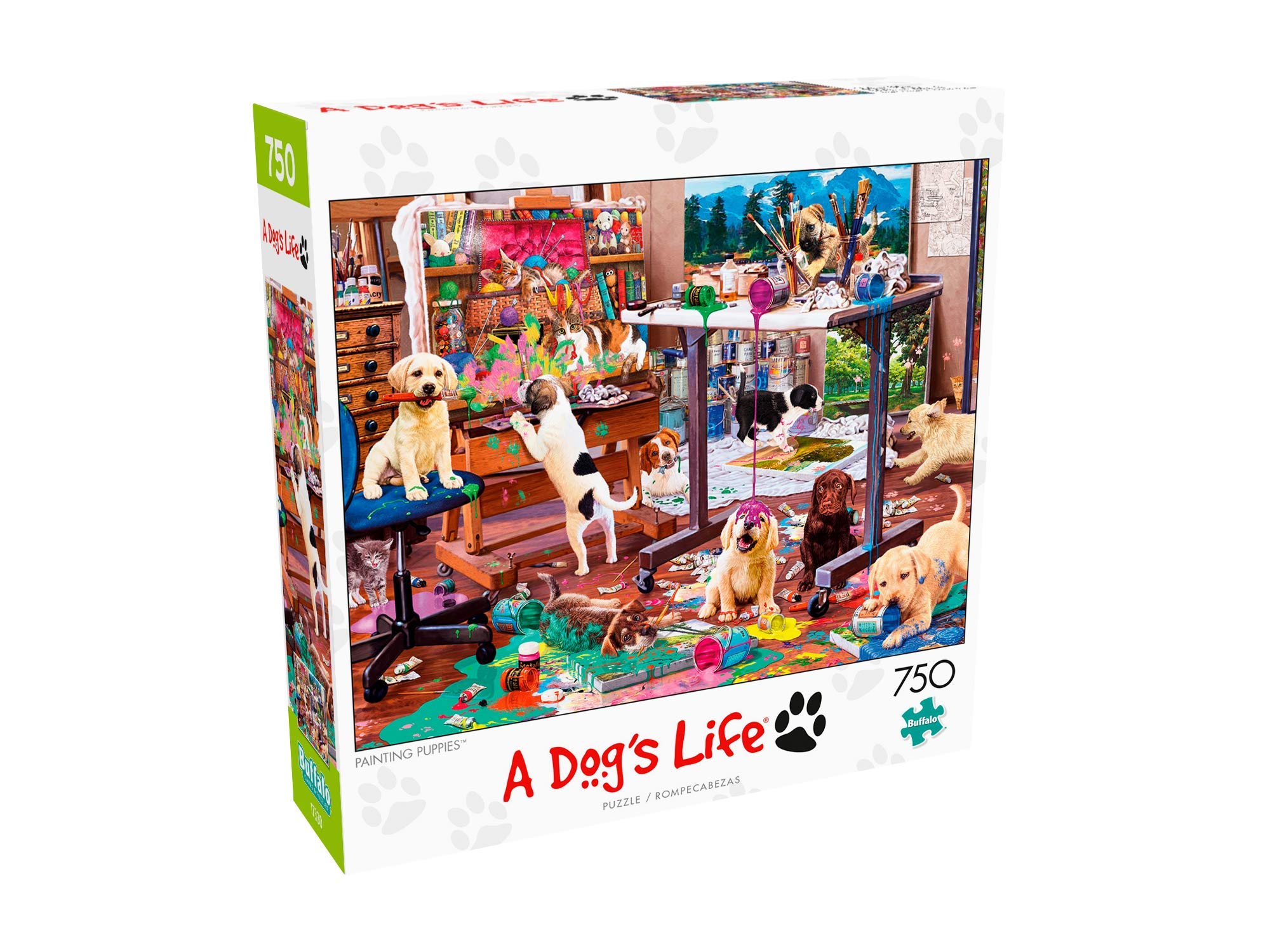 Buffalo Games - Steve Read - Painting Puppies - 750 Piece Jigsaw Puzzle for Adults Challenging Puzzle Perfect for Game Nights - Finished Puzzle Size is 24.00 x 18.00