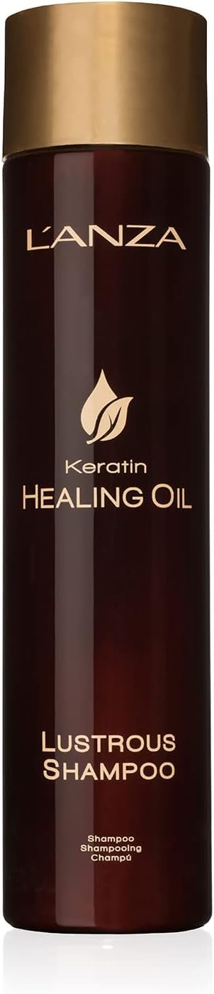 L'ANZA Keratin Healing Oil Lustrous Shampoo, Keratin Shampoo For Dry Damaged Hair, Boosts Shine, Strength and Hair Health, Repairing Damage and Prevents Frizz, Sulfate Free, Cruelty Free (10.1 Fl Oz)