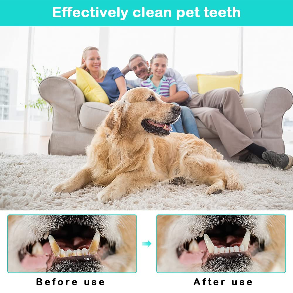 Dog Toothbrush Finger Toothbrush Set (4 Pack, with Dog Eye tears Black Chin Cleaning Tool) , Silicone Toothbrush,Soft bristles, Easy to Clean Teeth, Suitable for Dogs, Cats and Pets to use
