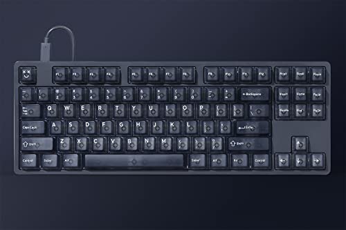 DROP MiTo Keysterine Keycap Set, Transparent ABS with UV Thermal Legends, Cherry MX Style Keyboard Compatible with 60%, 65%, 75%, TKL, WKL, 1800, 96-Key, Full-Size, and More (Smoke)