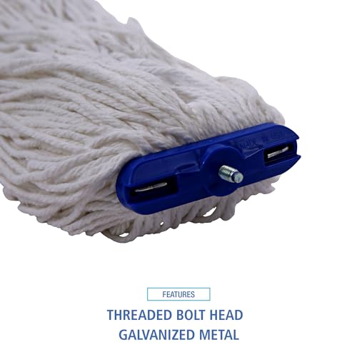 Boardwalk Cut-End Lie-Flat Wet Mop Head, Rayon, 16oz, White, 12/Carton