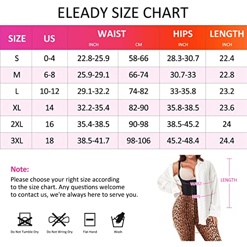 Eleady Womens Waist Trainer Corset Vest Weight Loss Breathable Tank Tops Tummy Control Shapewear Slimming Body Shaper (Black Bodysuit, Large)