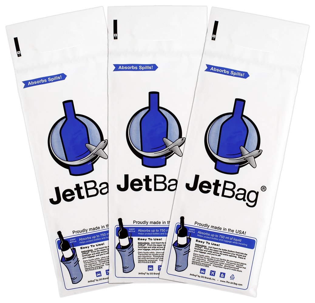 Jet Bag Bold - The Original ABSORBANT Reusable and Protective Bottle Bags - Set of 3 - Made in the USA