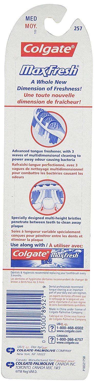 Colgate Max Fresh Full Head Adult Toothbrush, Medium - Twin Pack