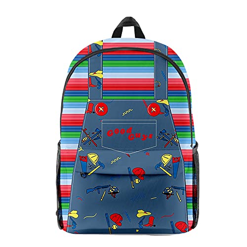 BINGTIESHA Chucky Season 2 3D TV play backpack Denim bag Unisex Oxford Cloth Travel Harajuku Bag Shoulder Bags Fashion Unisex (JY08070)