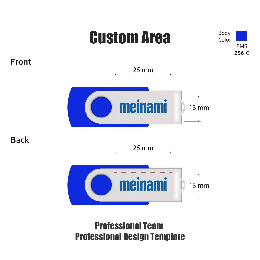 MEINAMI Customized USB Flash Drive in Box Thumb Drive Personalized Memory Stick 8GB 50 Pack