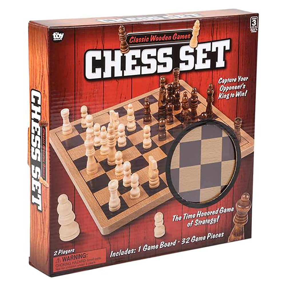 The Dreidel Company Classic Wooden Board Games, Great for Prizes, 10" (10" Wooden Checkers)