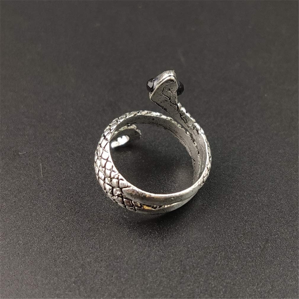 Ai.Moichien Snake Shape Ring Rhinestone 925 Silver Women Personalized Vintage Joint Finger Jewelry