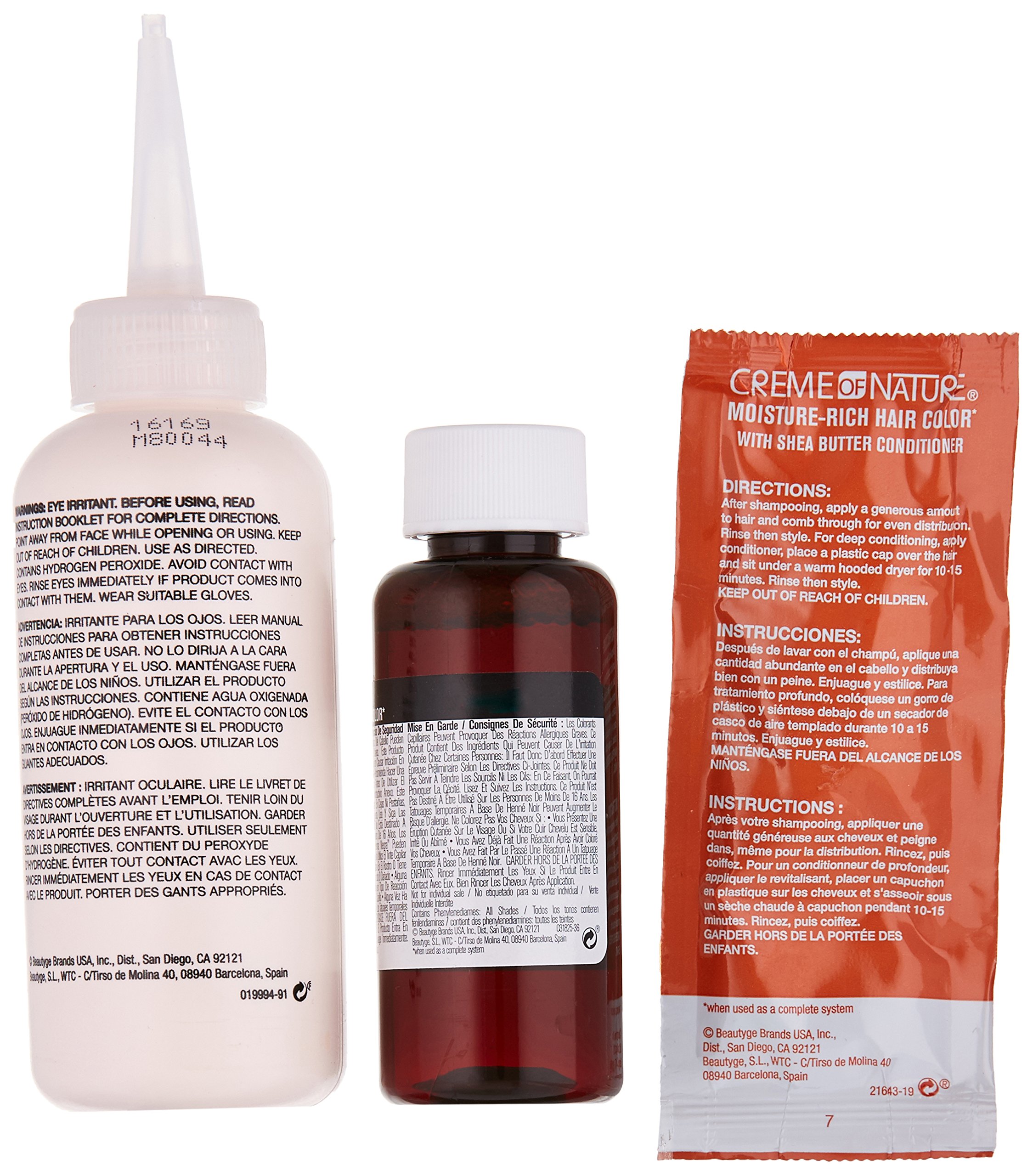 Moisture Rich Liquid Hair Color by Creme of Nature, C30 Red Hot Burgundy, with Shea Butter Conditioner, 1 Application