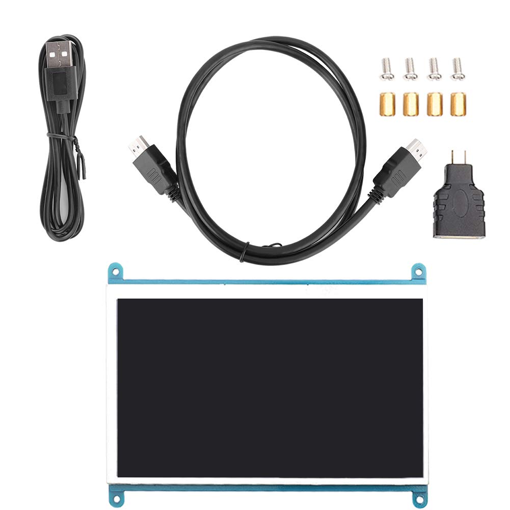 Sutinna LED Backlight 7 Inch Monitor True IPS HD Widescreen Upgraded Game Display No Driver 1024x600 for Raspberry Pi/BB Black