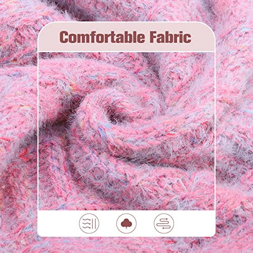 BEAUTYZOO Small Dog Sweater -Turtleneck Pullover Classic Cable Knit Fuzzy Winter Coat Dog Cold Weather Clothes for Small Medium Dogs Puppy Girl Boys(Gradient Rose, XXS)