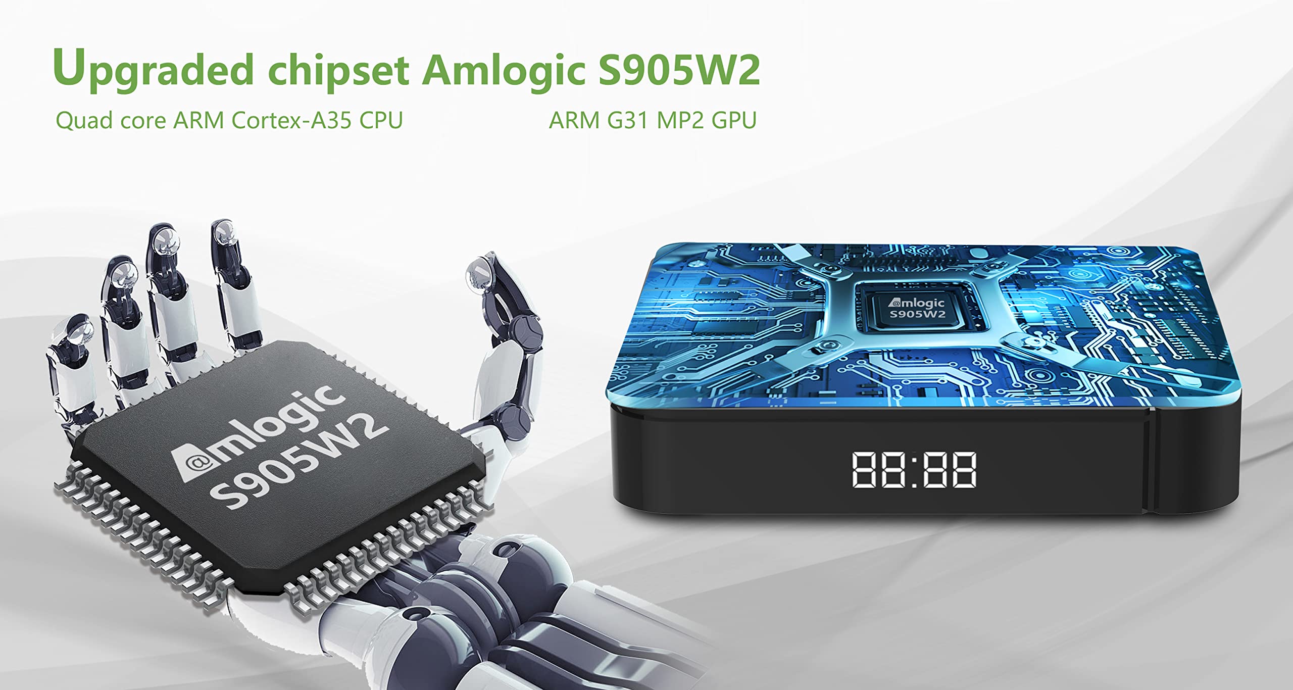 Android 11.0 TV Box,Tanix W2 Amlogic S905W2 Quad Core RAM 4GB ROM 32GB Dual WiFi 2.4G/5.8G BT4.2 4K 6K AV1 Home Smart Media Player Set top Box