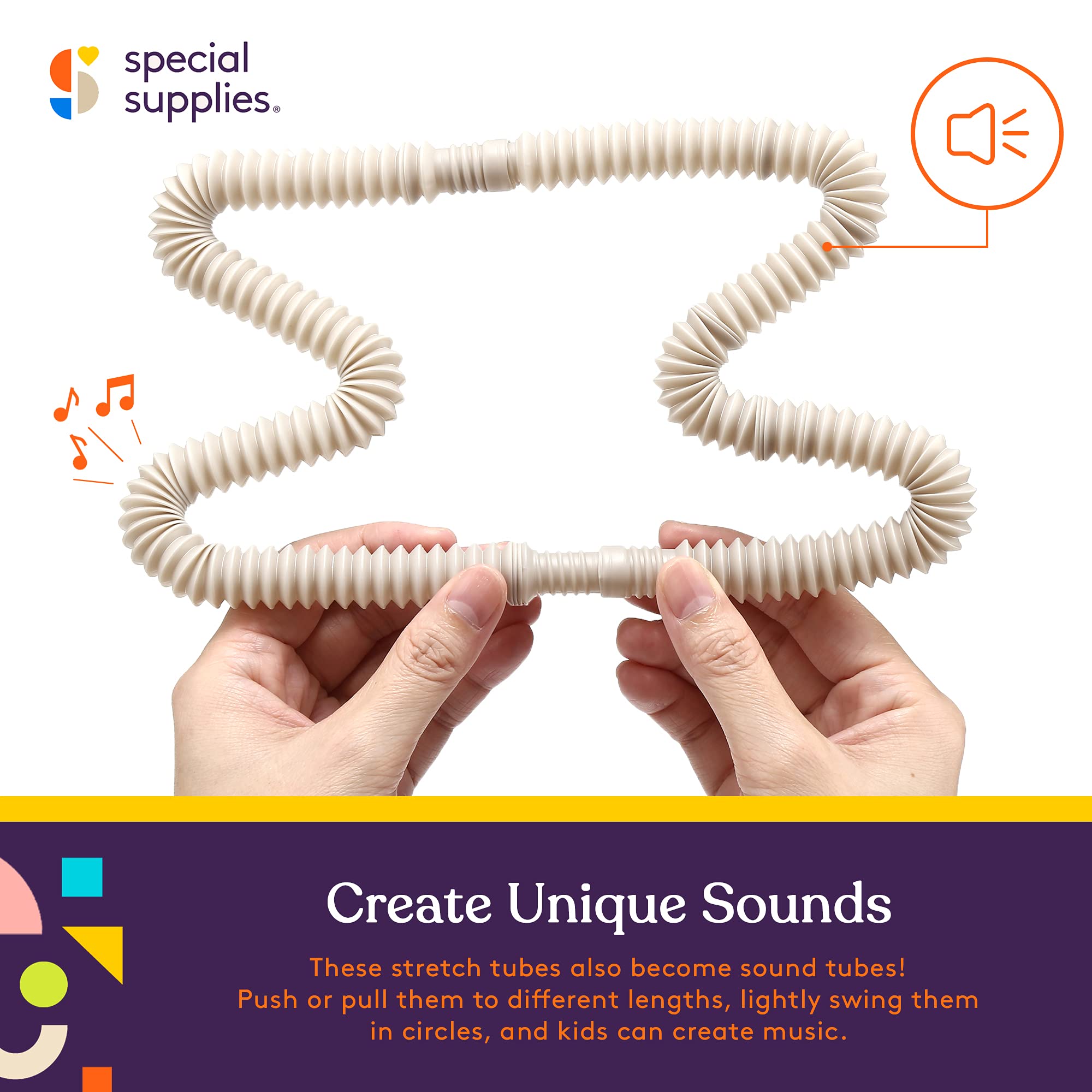 Special Supplies Fun Pull and Stretch Tubes for Kids - Pop, Bend, Build, and Connect Toy, Provide Tactile and Auditory Sensory Play, Colorful, Heavy-Duty Plastic (Camo-12)