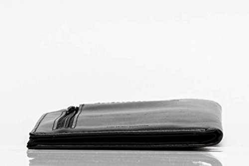 Big Skinny Leather Traveler Slim Wallet, Holds Up to 20 Cards and 4 Passports, Black