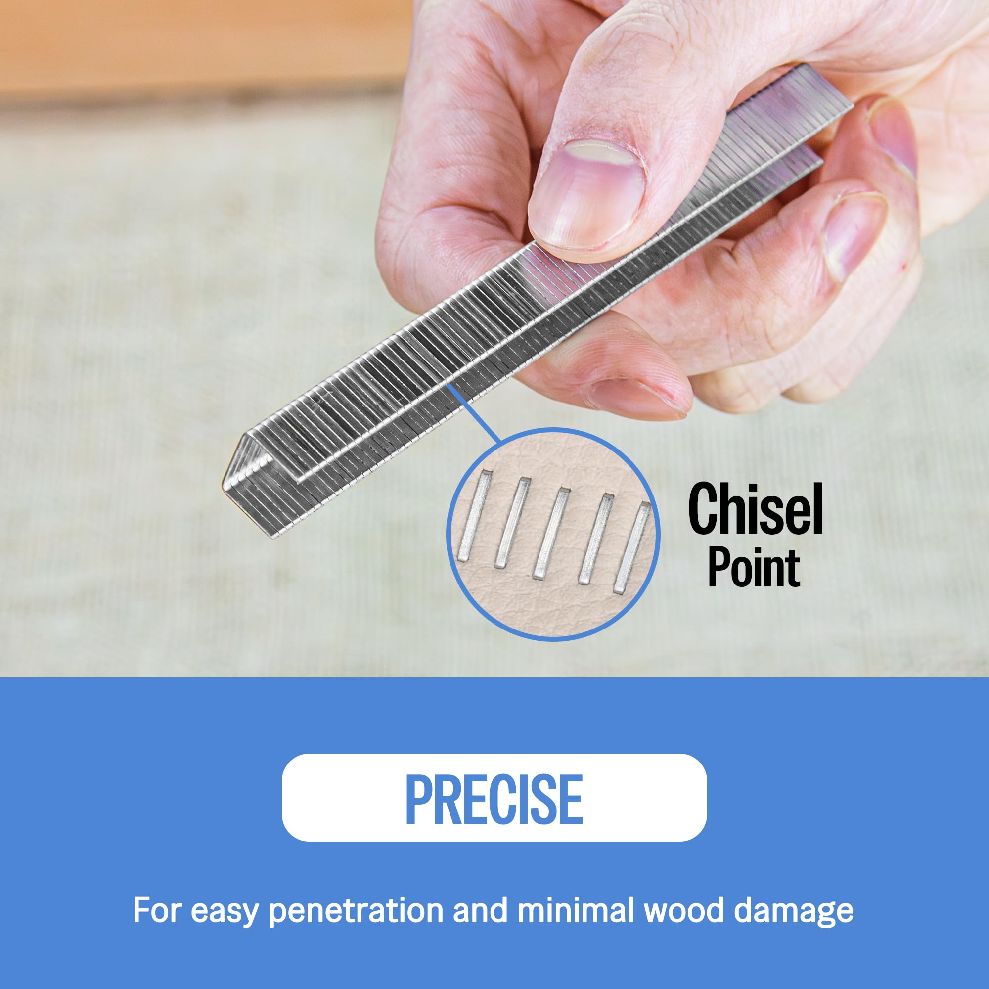 meite 20 Gauge 1/2-Inch (12.3mm) Crown 1/4-Inch Length Upholstery Staples for Staple Gun, Fine Wire Galvanized Staples for Carpet, Work Box, Cable, Shed (5,000 Pieces)
