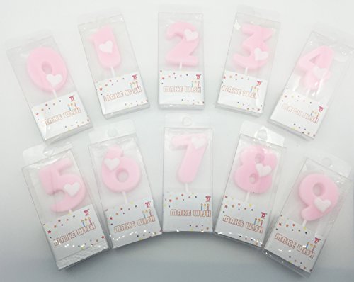 Hunger Baby Birthday Cake Topper Number 6 Candles, Pink (Number 6, Pink)
