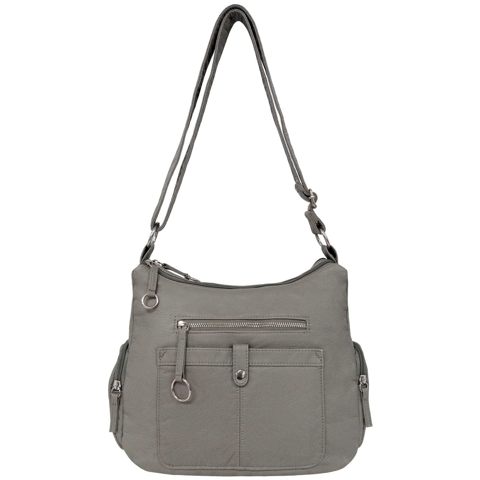 Bueno of California Smooth Faux Leather Shoulder, Spring Berry