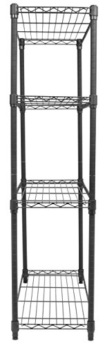 Internet's Best 4-Tier Wire Shelving - Flat Black - Heavy Duty Shelf - Wide Adjustable Rack Unit - Kitchen Storage