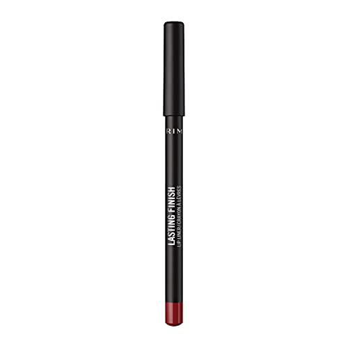 Rimmel Lasting Finish 8HR Soft Lip Liner Pencil - Vibrant, Blendable Formula to Lock Lipstick in Place for 8 Hours - 580 Bitten Red, .04oz